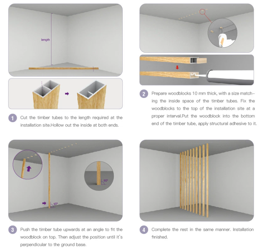 2900mm WPC Divider Tube Column Hollow Tube Partition / Tiub Pemisah WPC ...
