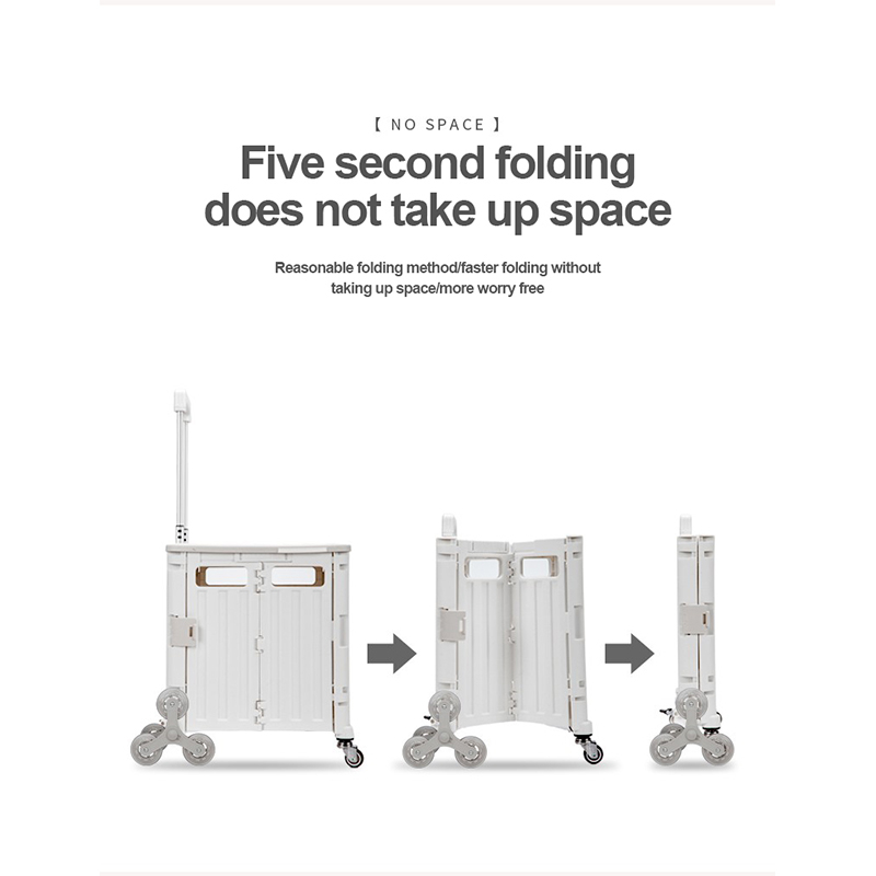 Foldable Shopping Cart 75L Foldable Trolley Hard Case Storage Trolley ...