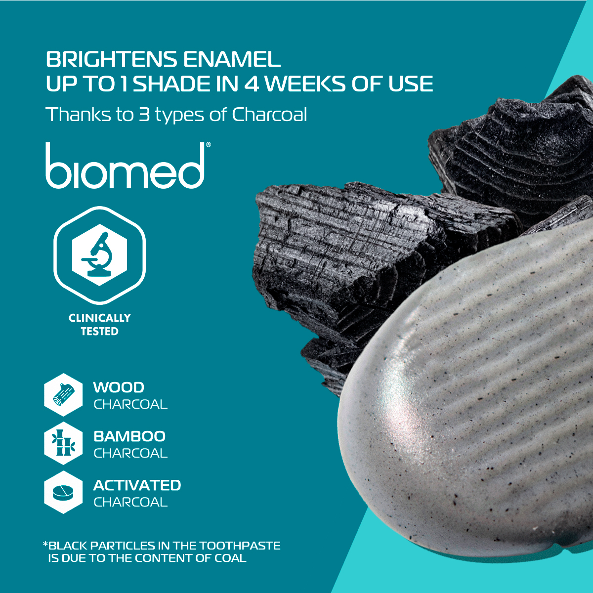 Biomed Complete Natural Toothpaste Charcoal for Gum Care, enamel ...