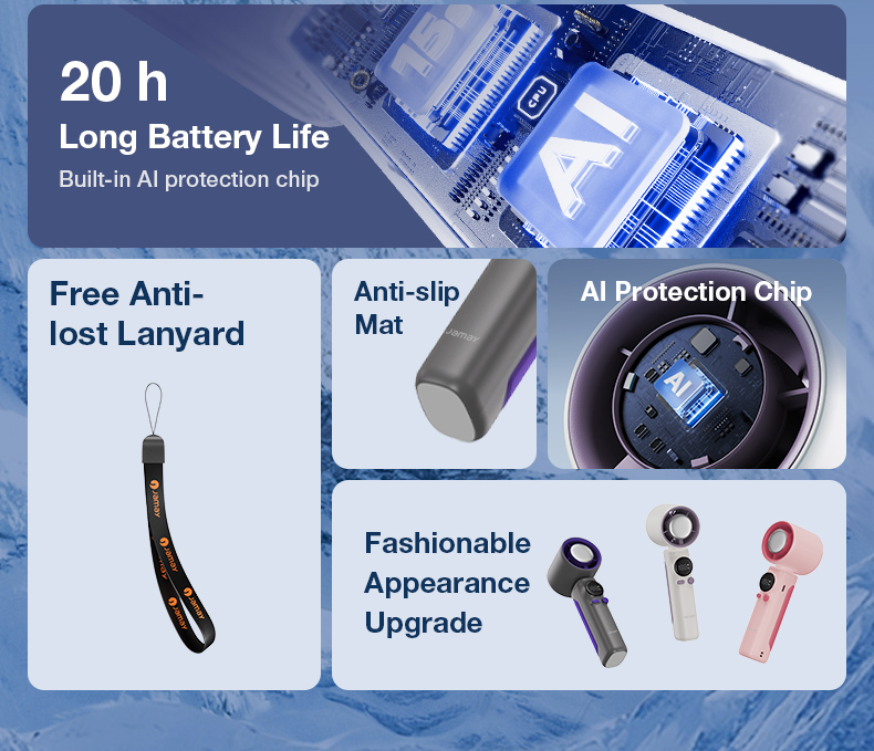 JAMAY Portable Handheld Turbo Fan High Speed kipas mini fan cooler 100 ...