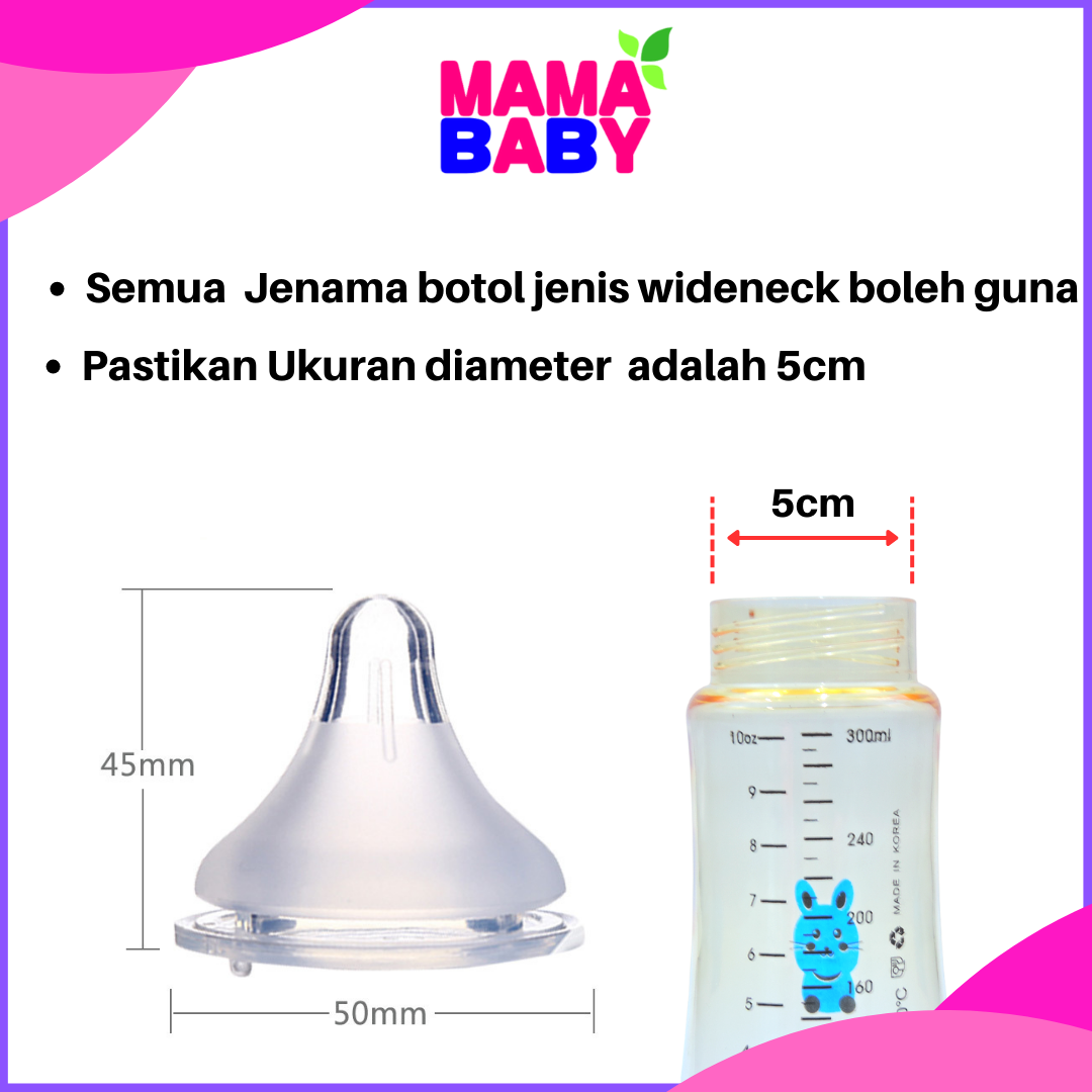 【𝗦𝗵𝗼𝗽𝗲𝗲 𝗖𝗵𝗼𝗶𝗰𝗲】 Mamababy Puting Botol Susu Baby Wideneck Feeding nipple ...