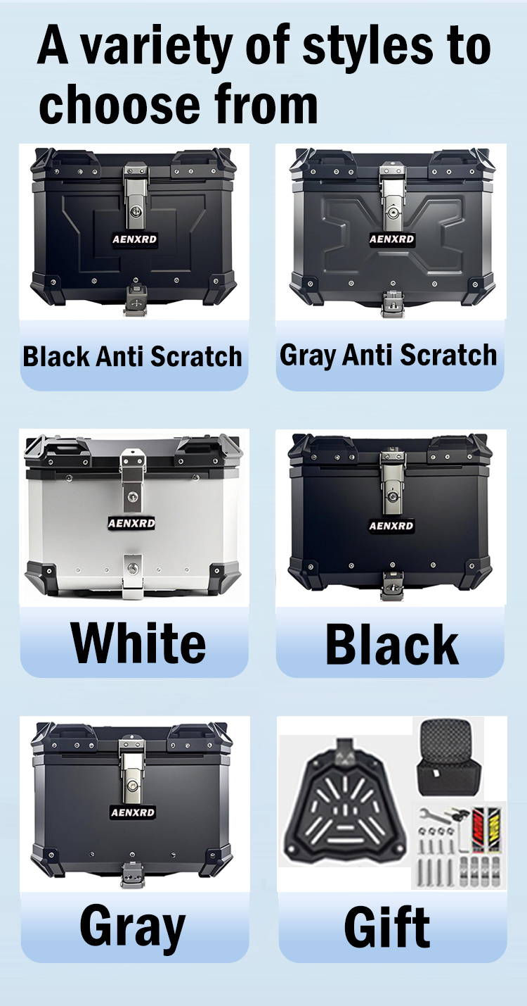 Top Box ALUMINIUM 45L 55L 65L Motorcycle Box waterproof and full ...