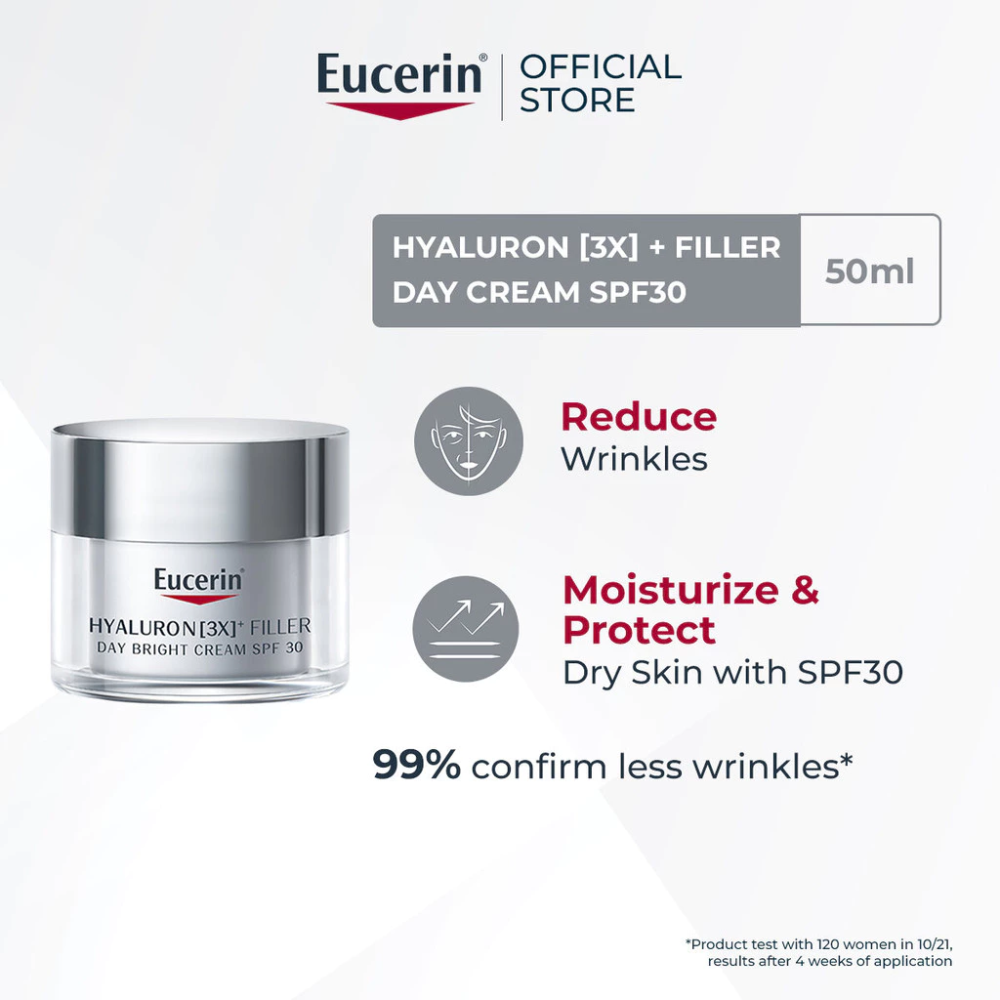 Eucerin Hyaluron Filler [3X]+ Day Cream 50ml + Night Cream 50ml | Moisturizer | Anti Aging ...