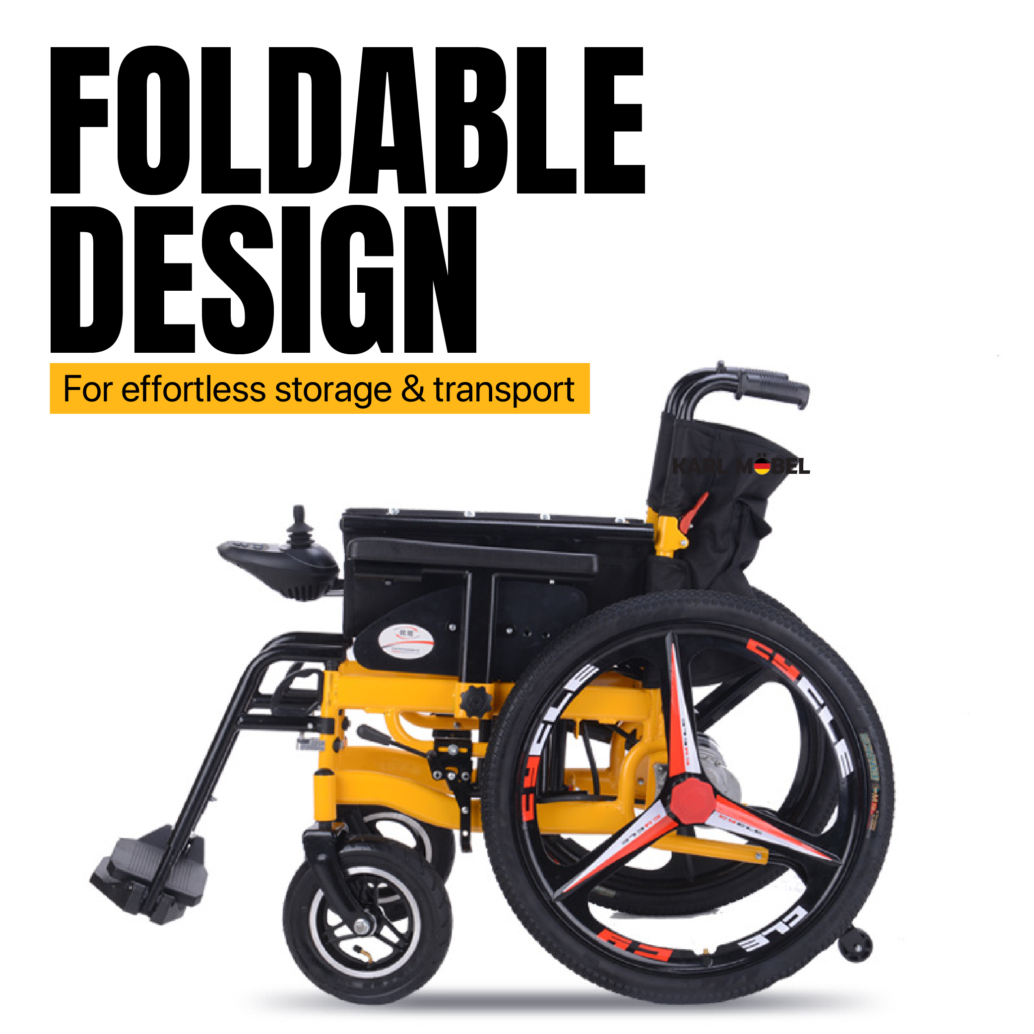 Kerusi Roda Elektrik Wheelchair Electric Lightweight Foldable Travel ...