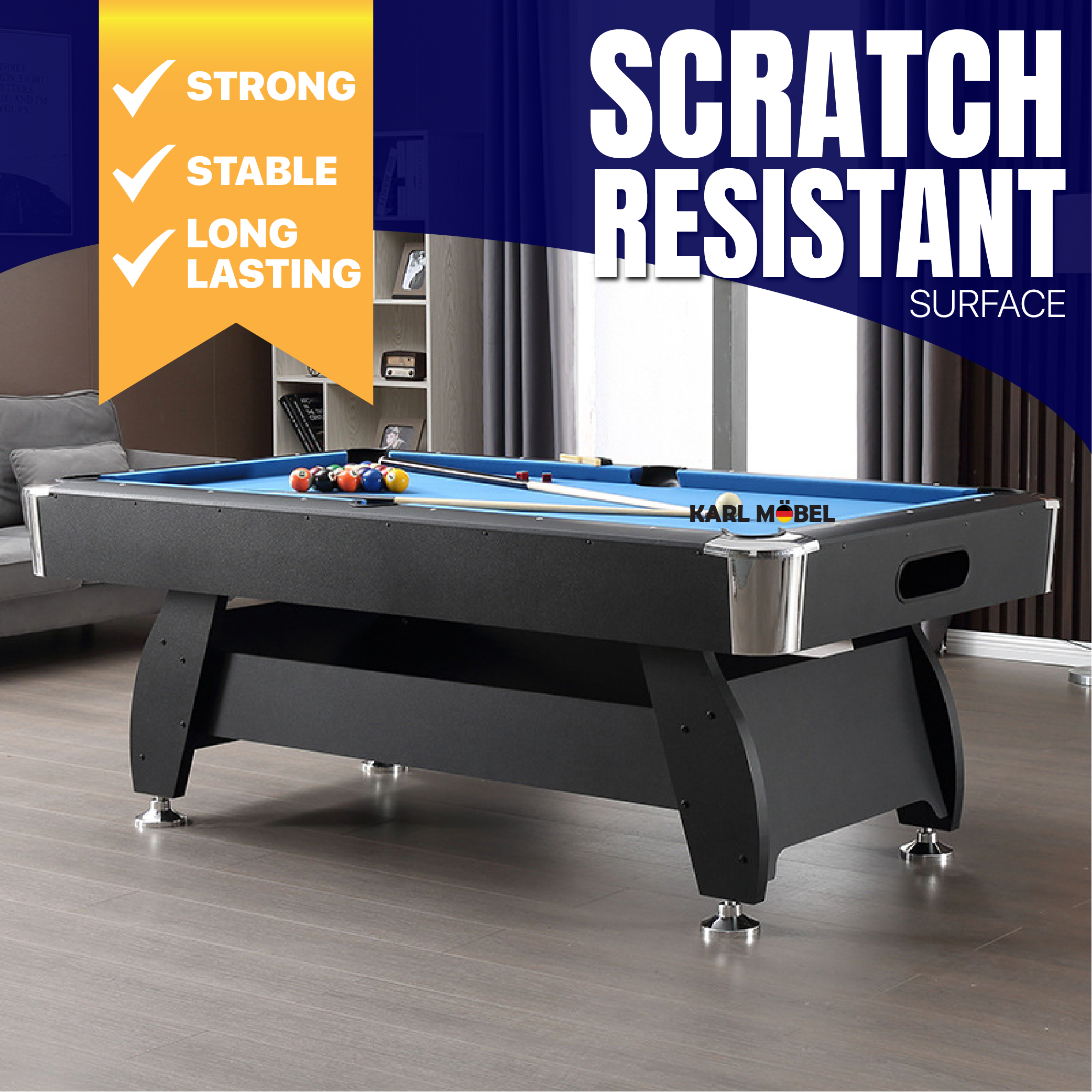 "Pool Table 8ft Meja Pool Snooker Table Adult Full Set Meja American ...