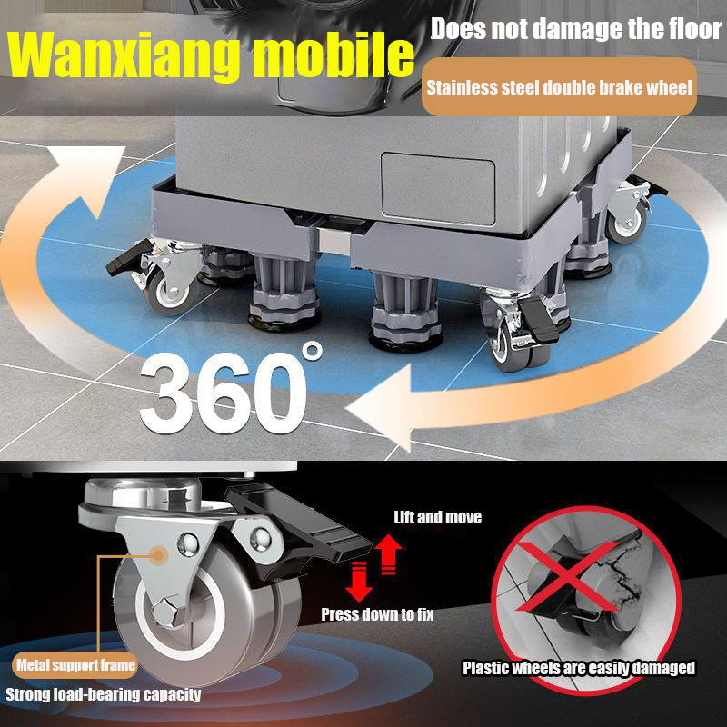 BOHU 1000kg Washing Machine Stand With Wheels Heavy Duty Adjustable ...
