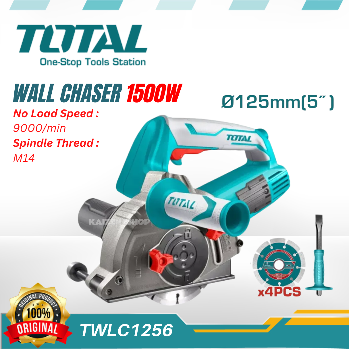 TOTAL TWLC1256 1500W Wall Chaser (125mm Cutting Disc) | Shopee Malaysia