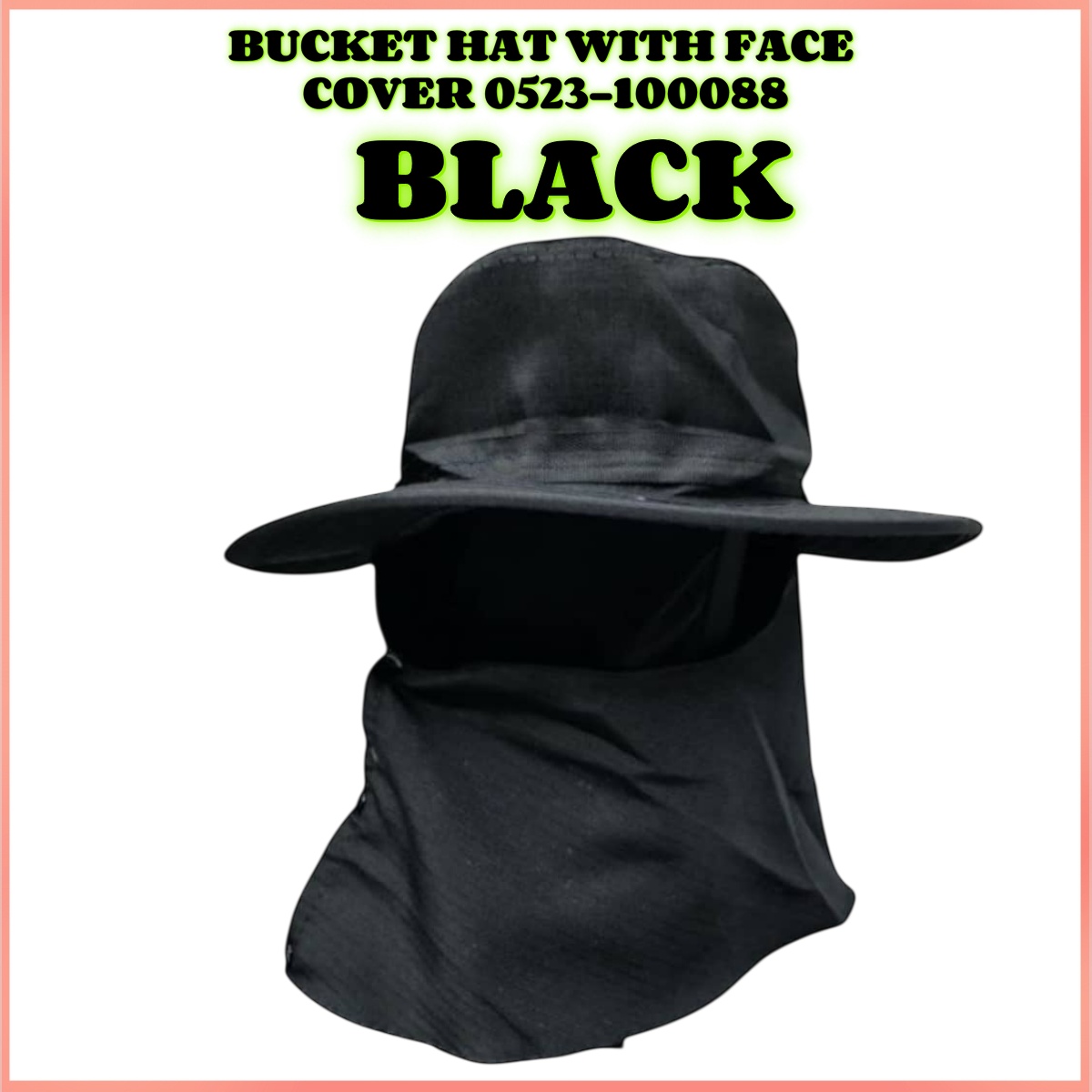 BUCKET HAT WITH FACECOVER TOPI MANCING PANCING TUTUP MUKA TOPI KERJA ...
