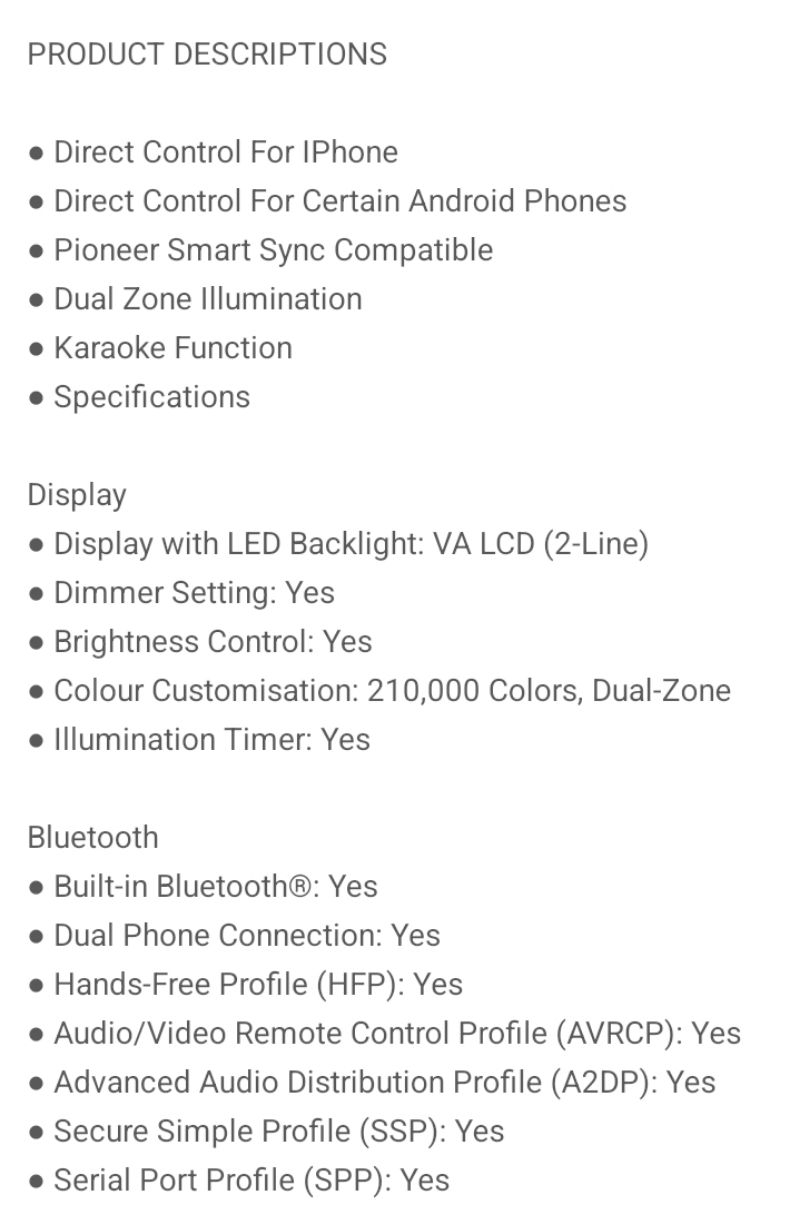 PIONEER DEH-S5250 BLUETOOTH SINGLE DIN PLAYER | Shopee Malaysia