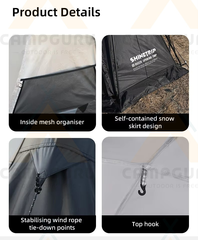 ShineTrip 05 Series Automatic Dome Shelter Large Canopy Flysheet A502 ...