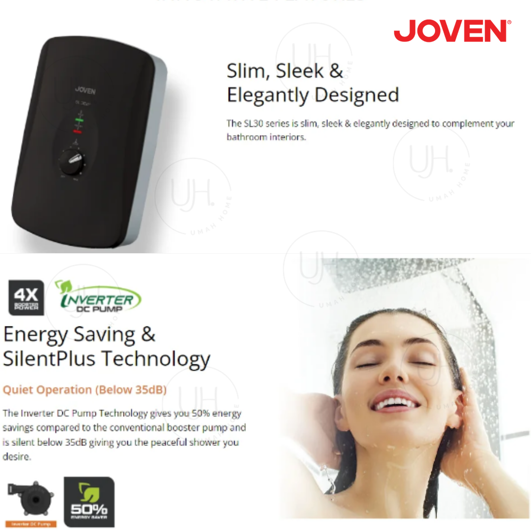 FREE SHIPPING JOVEN Water Heater Inverter DC PUMP shower set BLACK ...