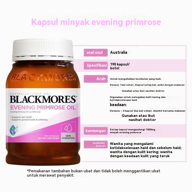 [Ready Stock ] Blackmores Evening Primrose Oil EPO ( 190 Capsules ...