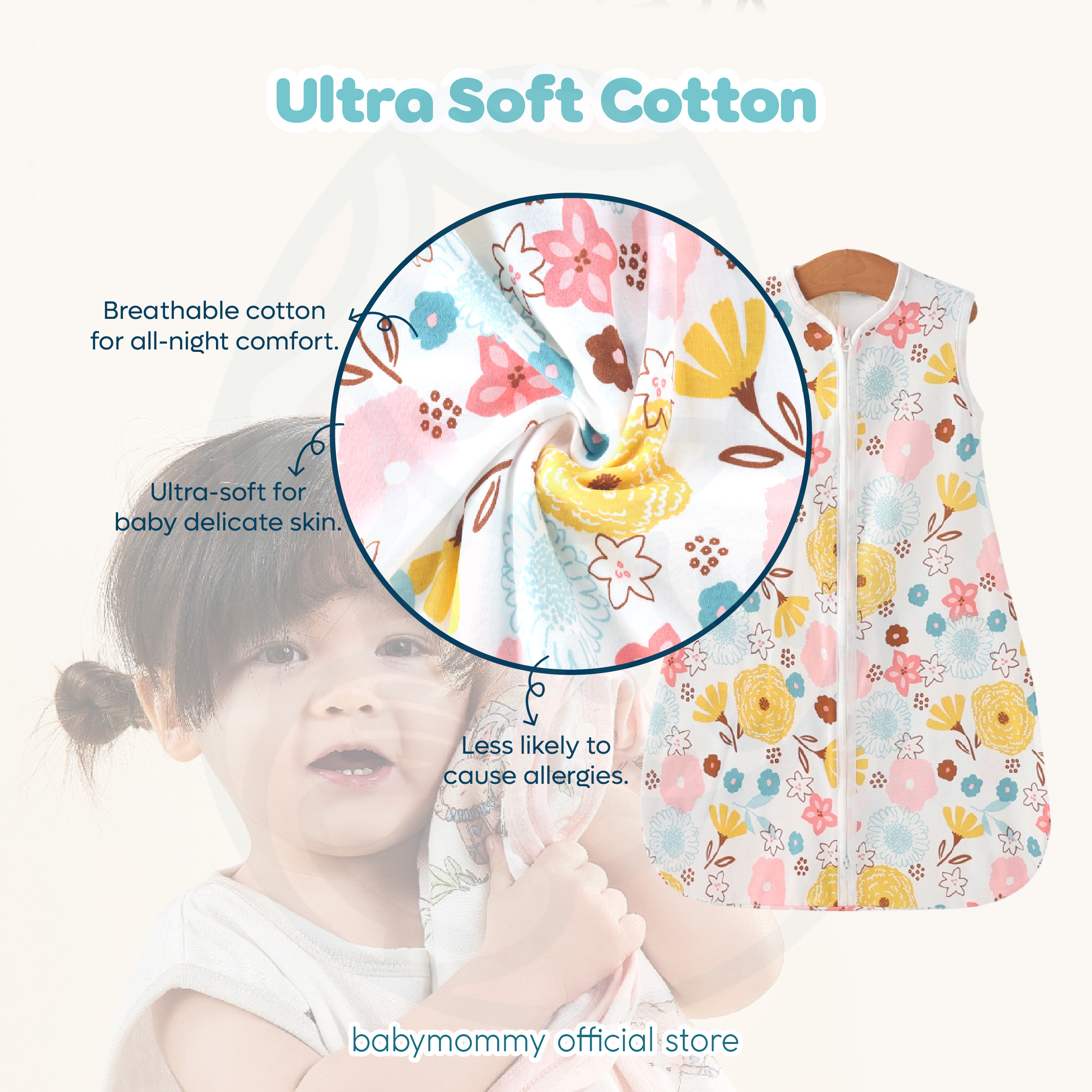 Ready Stock 🇲🇾 2 Ways Zip Baby Swaddle Zipper Newborn Infant Cotton ...
