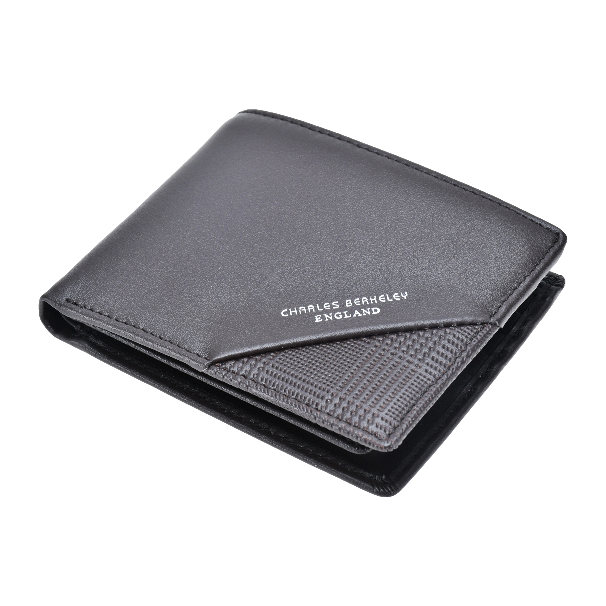 Charles Berkeley ELLIOT-EX Genuine Cow Leather Slim Wallet Tri-fold ...