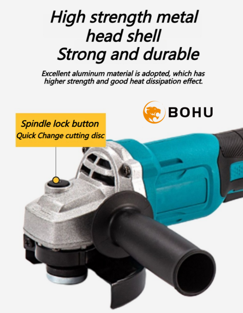 BOHU Cordless Angle Grinder Electric Brushless Grinder 100mm Cutting ...