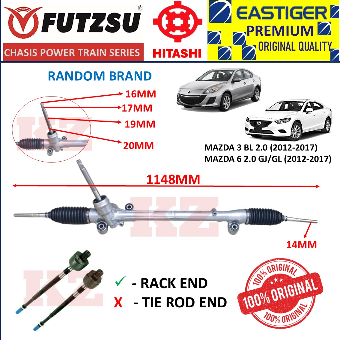 MAZDA 3 BL 2.0 MAZDA 6 2.0 GJ/GL POWER STEERING RACK | Shopee Malaysia