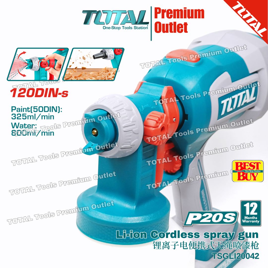 TOTAL Tools (2025 New Model) 20V series Cordless Spray Gun 锂离子电便携式无绳喷漆枪 ...