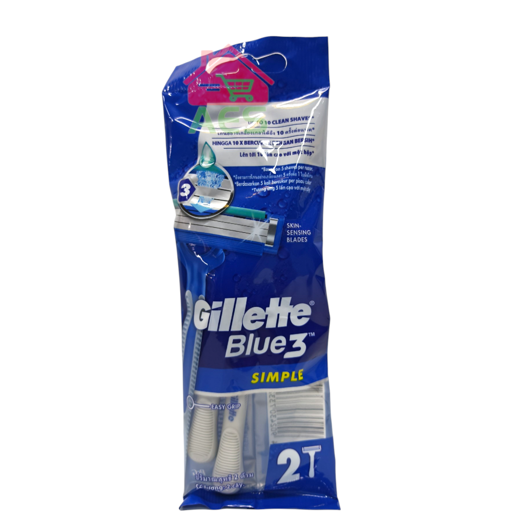 Gillette Blue 3 Simple Disposable Razor (2s) | Shopee Malaysia