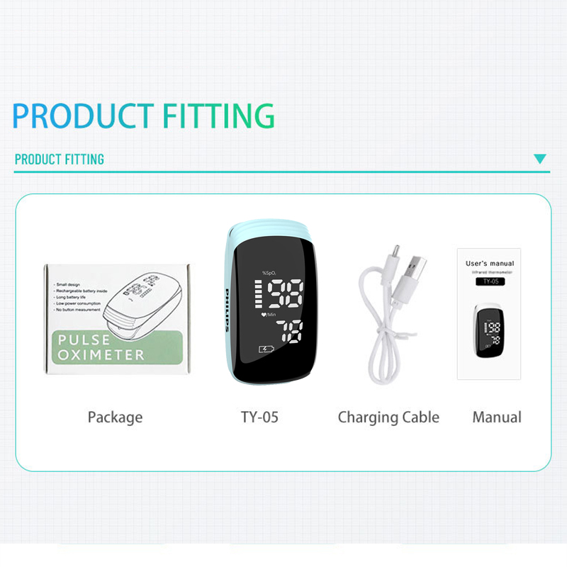 philips rechargeable oximeter finger clip pulse oximeter pulse blood ...