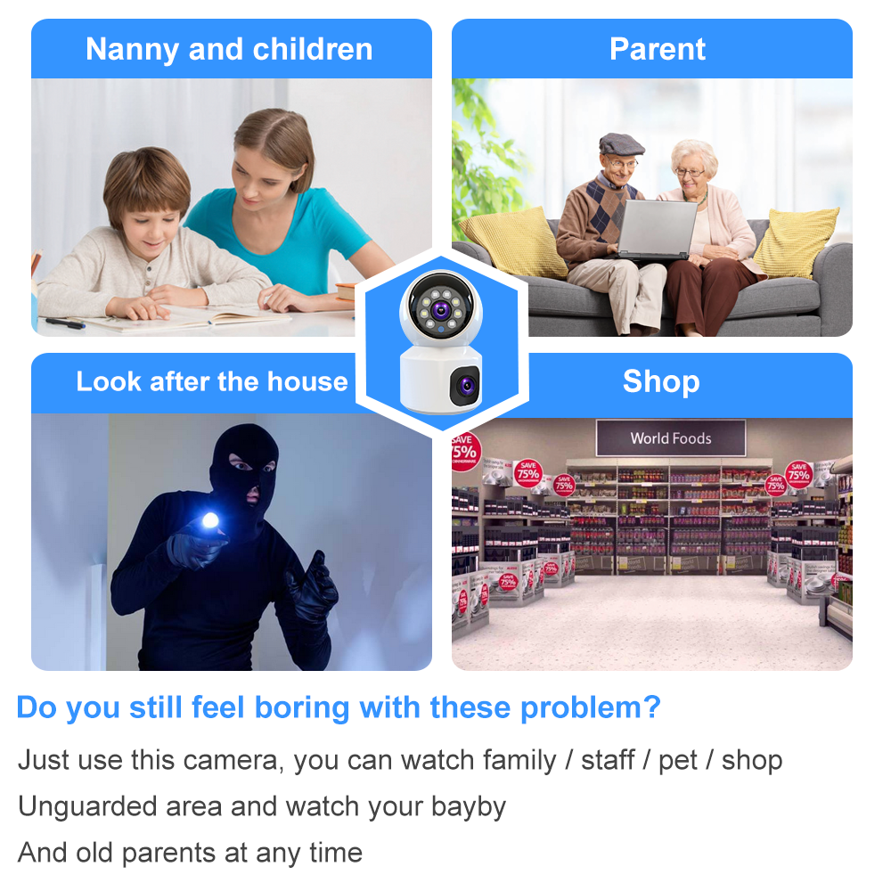 V380 Pro Dual Lens CCTV Camera 8MP 4K WiFi Connect Night Vision PTZ ...