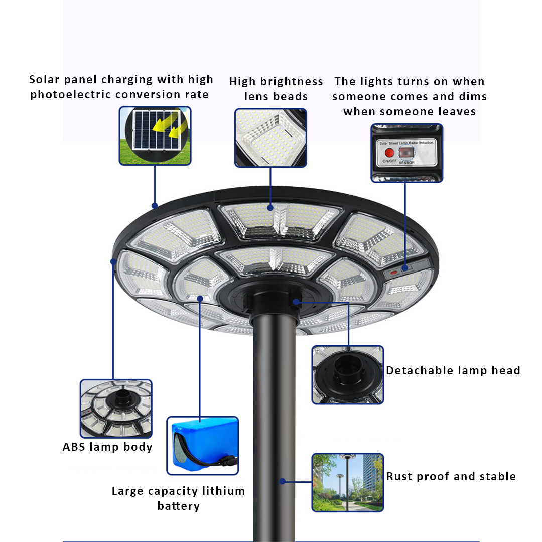 Lampu Solar Light Outdoor lighting 35000W UFO Solar LED Street Light Waterproof IP67 Solar ...