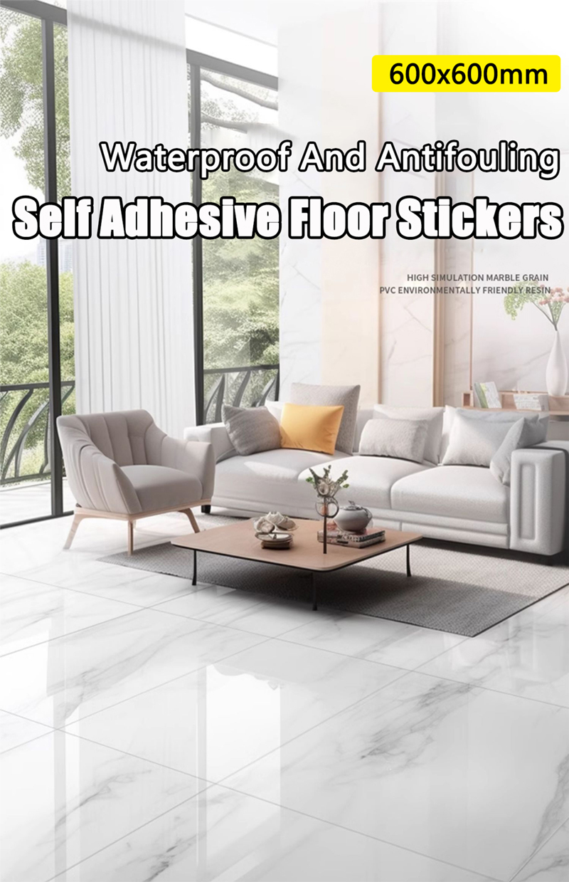 Self-Adhesive Vinyl Tiles PVC Floor Stickers Flooring Waterproof Anti ...