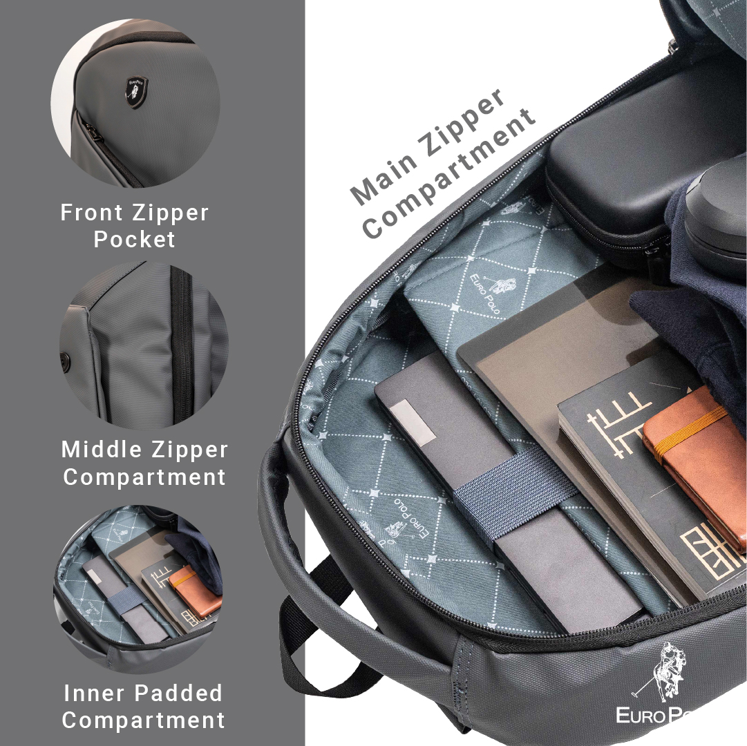 Euro Polo Travel Nylon Laptop Backpack with Unique Button Design - EBK ...