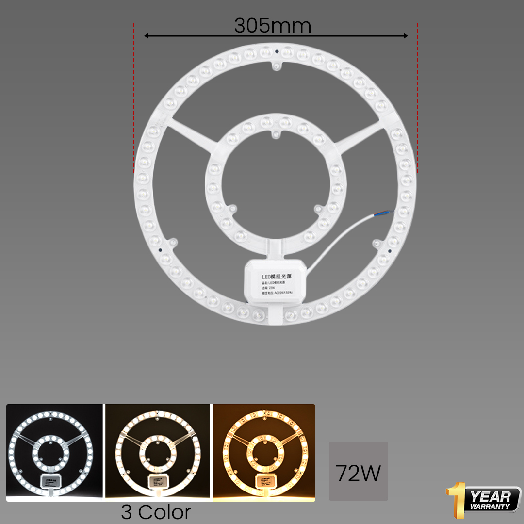 12W/64W/72W ROUND LED MODULE LIGHT CIRCULAR TUBE REPLACEMENT MAGNETIC ...