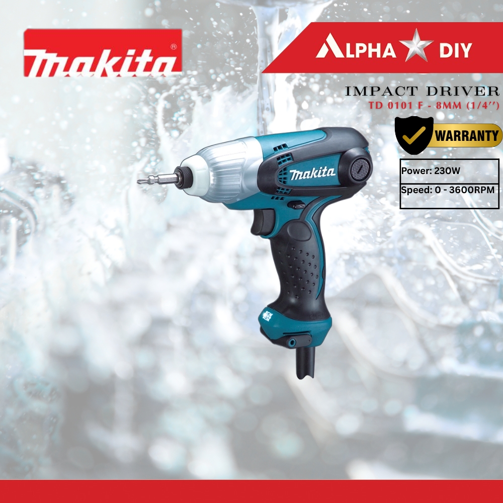 MAKITA TD0101F Impact Driver 230W 1/4" Drill Hand Hammer 1 Year ...