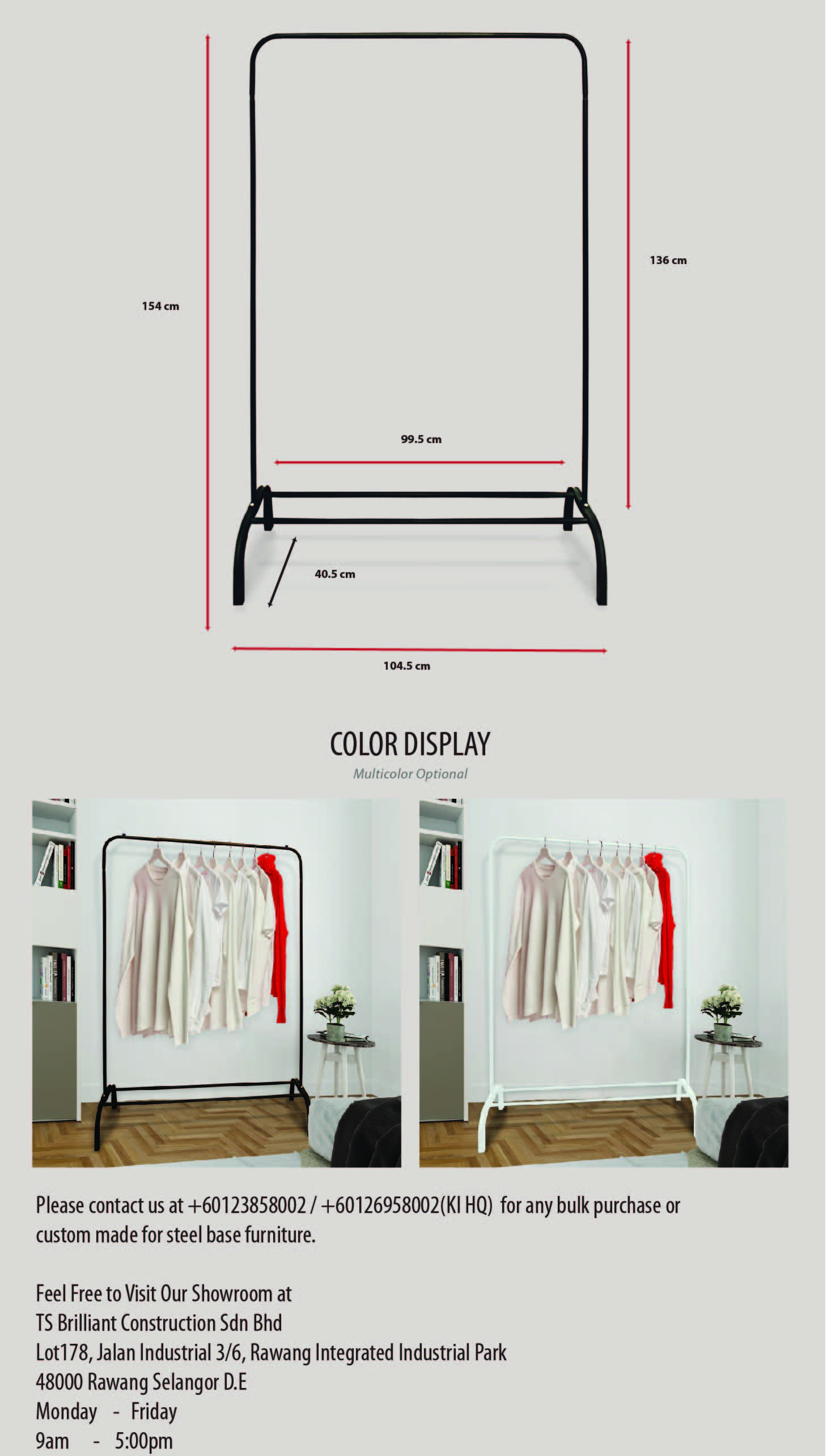 TSBRILLIANT Rak Pakaian Satu Tiang ASO - ASO SINGLE POLE RACK | Shopee ...