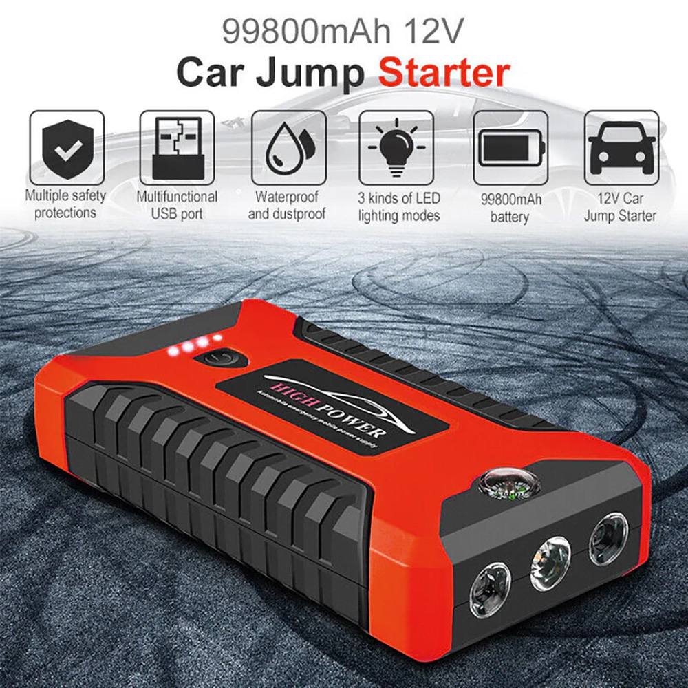 🚖99800mAh Car Jumper power Bank and pump jumper Starter 24V heavy duty ...