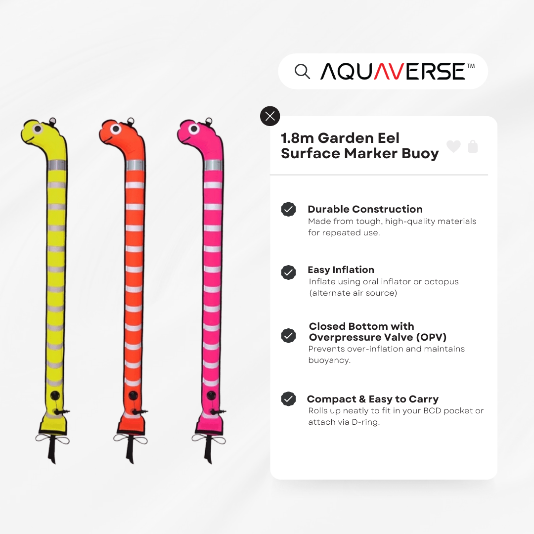 AQUAVERSE DSMB SMB 1.8m/1.5m/1.2m Surface Marker Buoy Float Signal Buoy ...