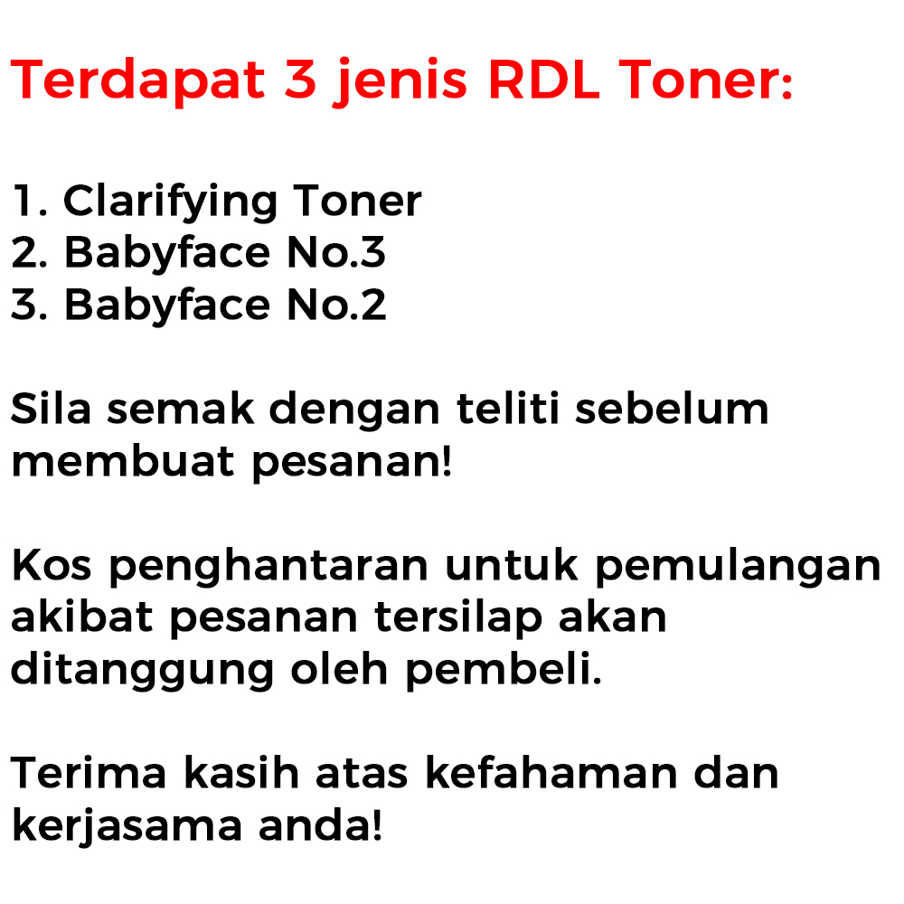 RDL CLARIFIYING TONER w/ Vitamin E & B5 - 60ml. / 120ml. | Shopee Malaysia