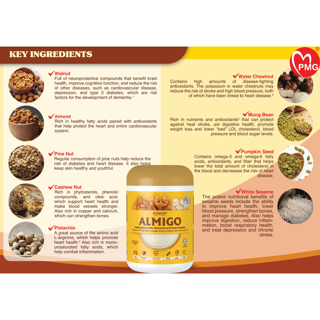 NUTRIBRIDGE ALMIGO (BLENDED NUTS & BEAN) POW 450g | Shopee Malaysia