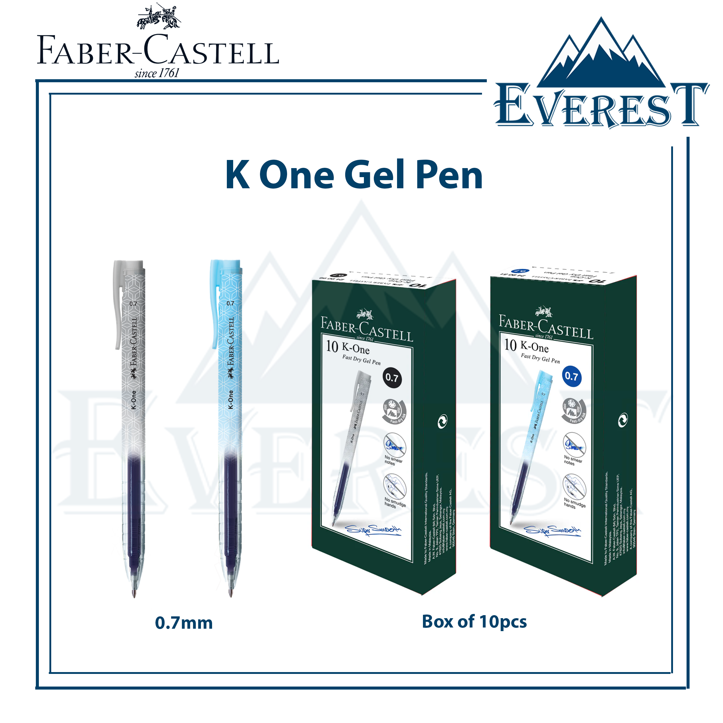 [EVE] Faber-Castell K One Retractable Gel Pen 0.5mm / 0.7mm / K-One ...