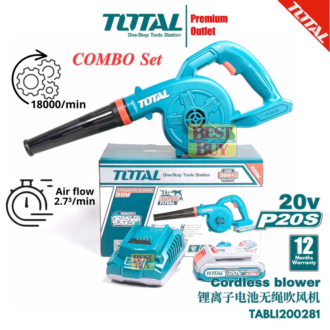 TOTAL P20s series Li-ion Blower w/1Pc Battery, Charger / Solo ...