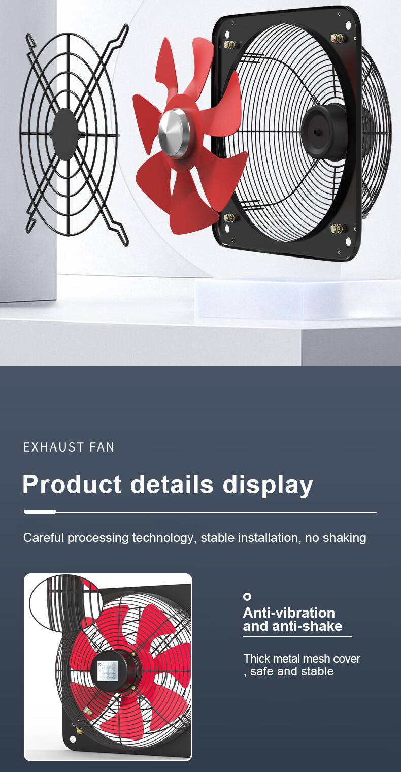 10-16 inchWall Type Industrial Fan Light Duty Exhaust Fan Kitchen ...