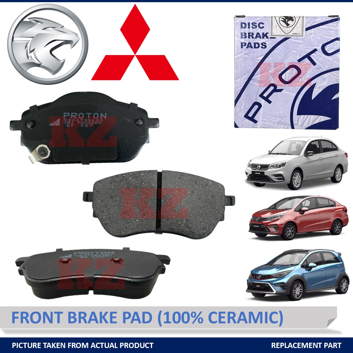PROTON SAGA VVT PERSONA VVT IRIZ 1.3 1.6 FRONT BRAKE PAD 1 SET | Shopee ...