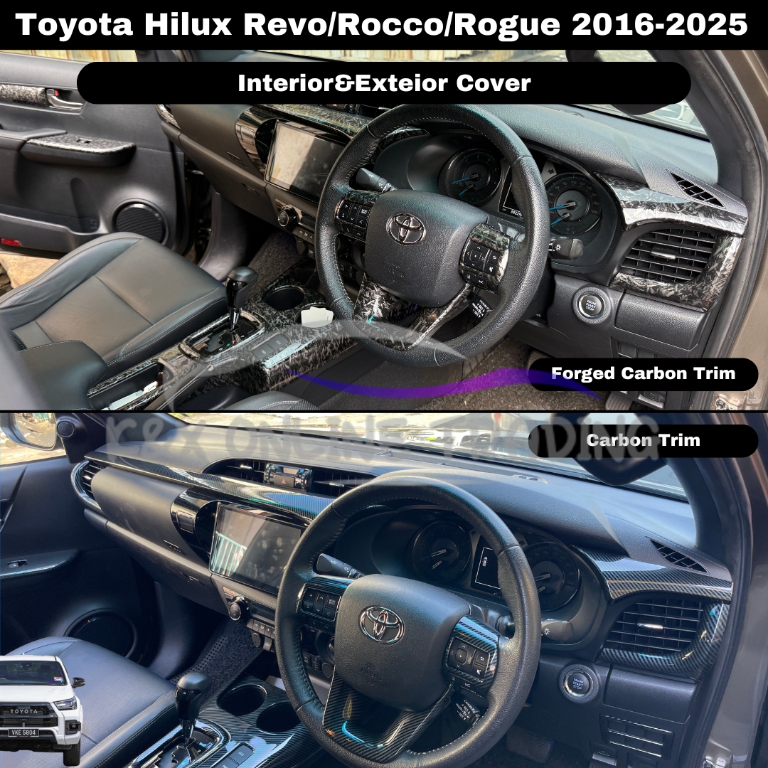 Toyota Hilux Revo/Rocco/Rogue 2016-2025 Forged Carbon Trim Interior ...