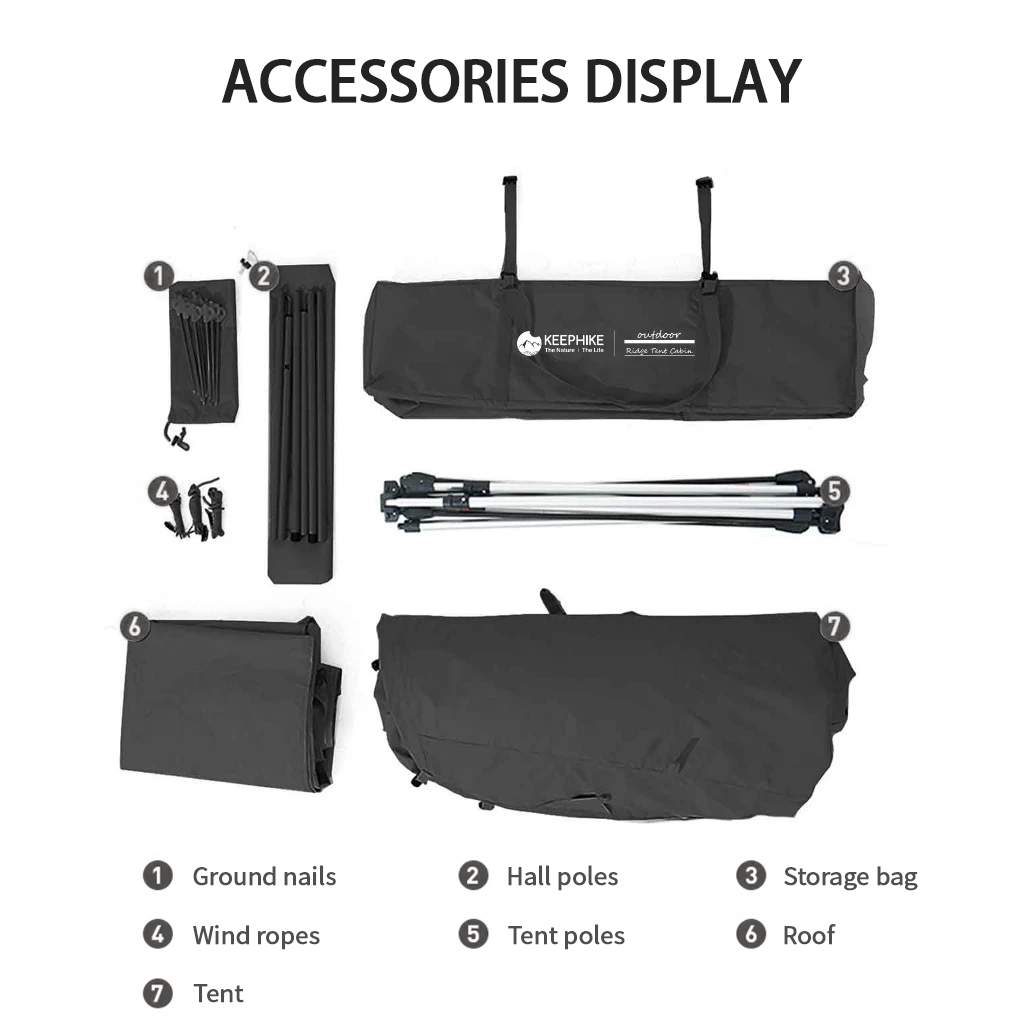 KEEPHIKE Outdoor Tent Camping Windproof Rainproof Sunproof House-Shaped ...