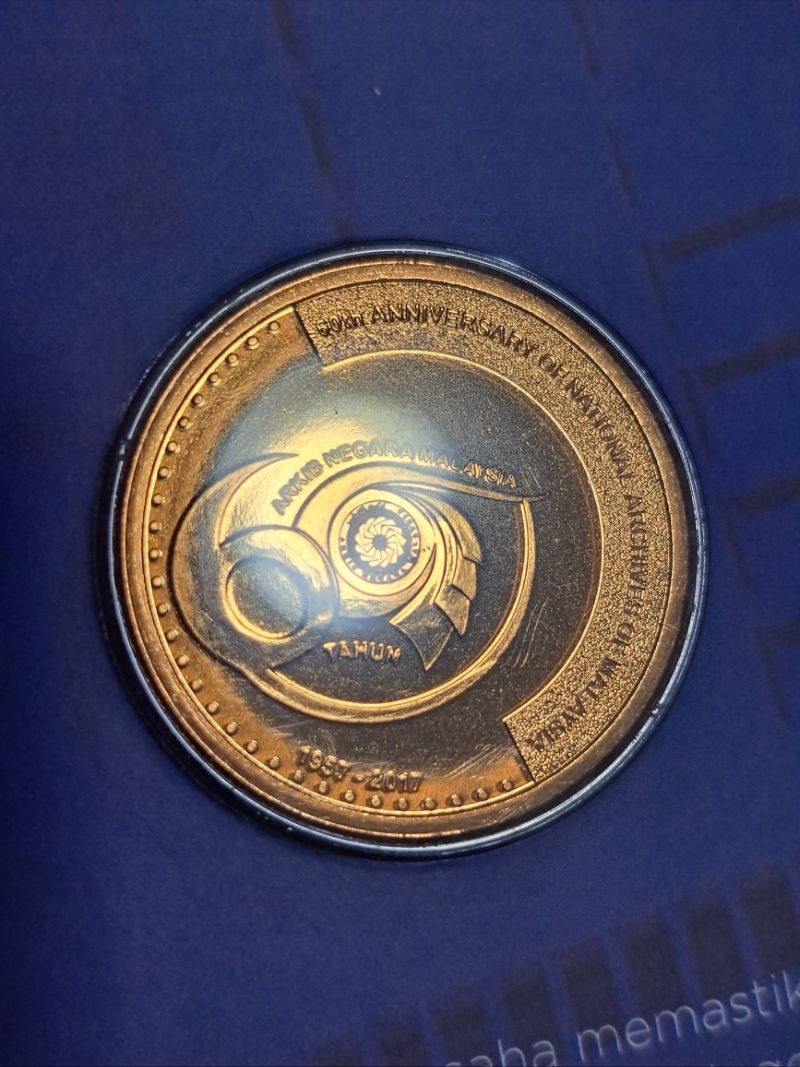 Malaysia 2017 Commemorative Coin 60th Arkib Negara Malaysia Ringgit RM1 ...