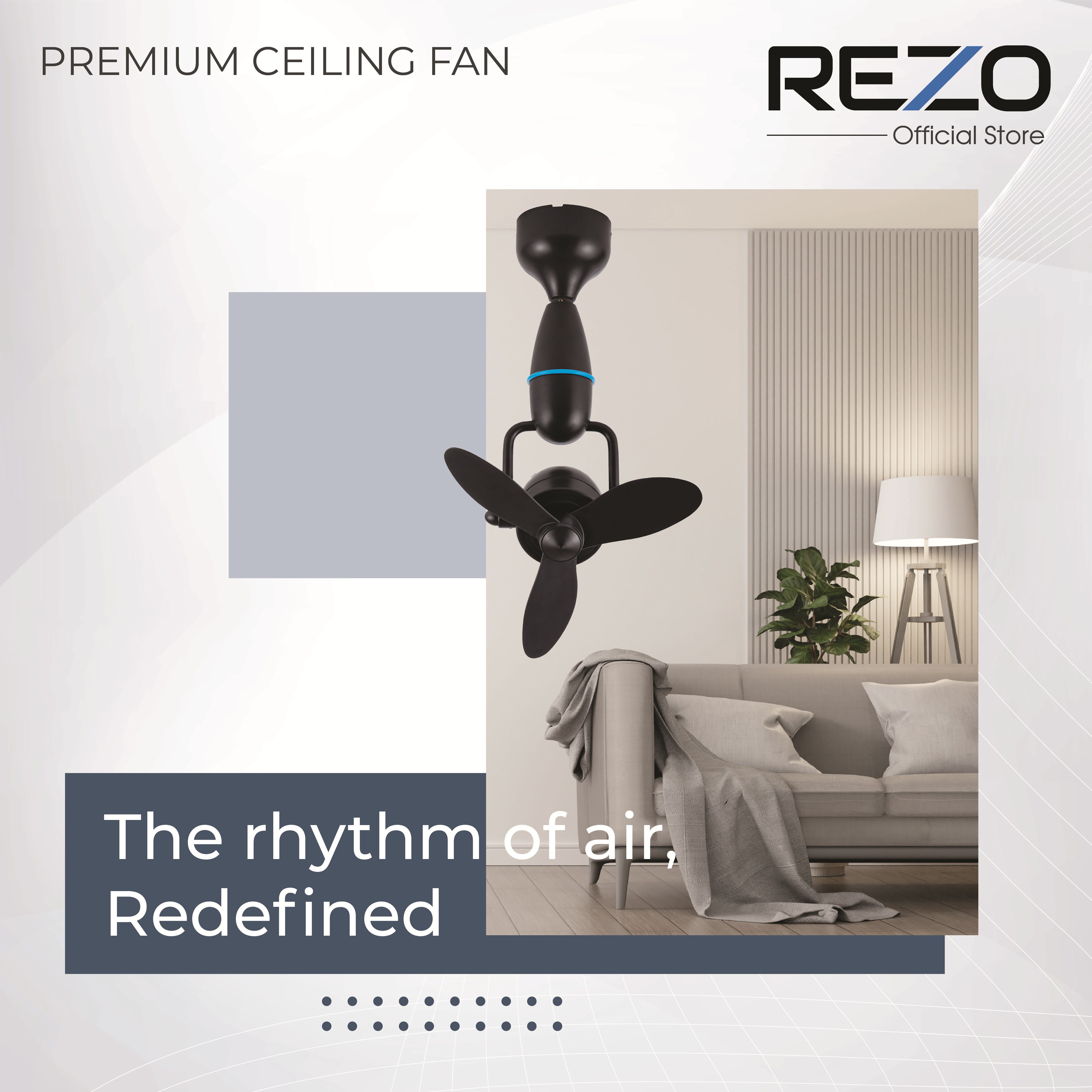 REZO Signature Series 16" 3 Blades DC Motor Ceiling Fan With Remote ...
