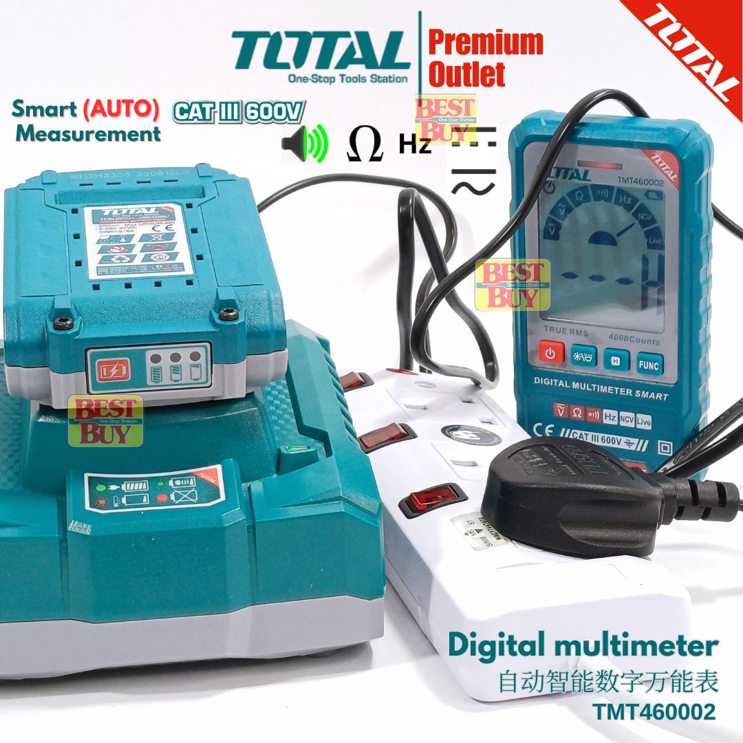 TOTAL Tools Smart (AUTO) Digital multimeter 600V 4000 counts 自动智能数字万能表 ...