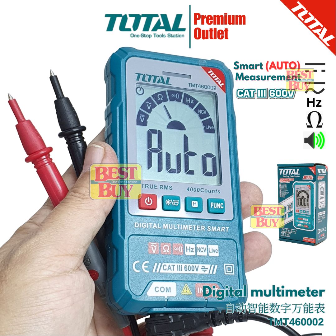 TOTAL Tools Smart (AUTO) Digital multimeter 600V 4000 counts 自动智能数字万能表 ...