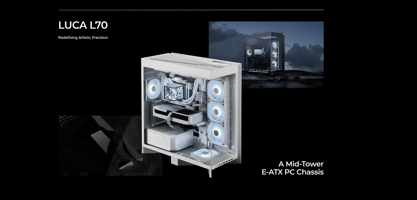 TRYX LUCA L70 RGB MID-TOWER E-ATX DESKTOP PC CASE / CASING - BLACK ...