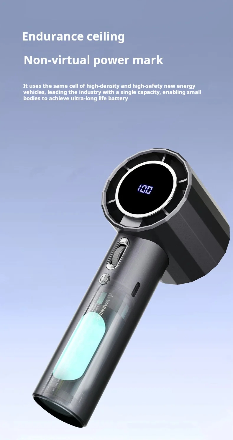 Portable Handheld Turbo Fan 6000mAh 100 Gear High-Speed Cooler ...