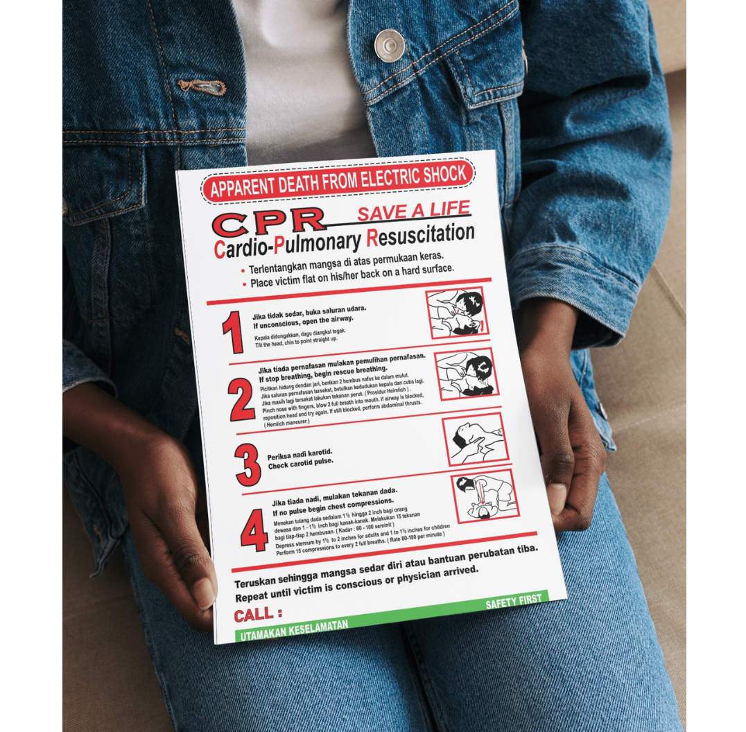 (READYSTOCK) CPR EMERGENCY SIGNAGE, CPR POSTER, CPR STICKER | Shopee ...