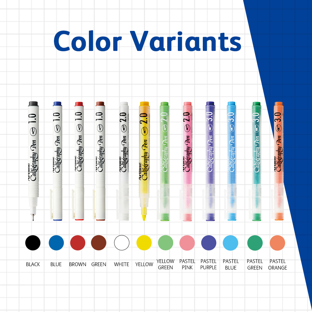 Artline Calligraphy Pen 4 Sizes Complete Set [Free White Calligraphy ...