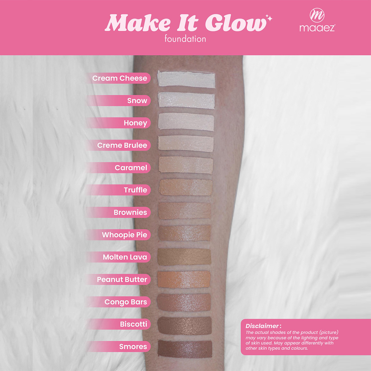 Maaez Make It Glow Foundation (EYESHADOW, SETTING POWDER,FOUNDATION ...