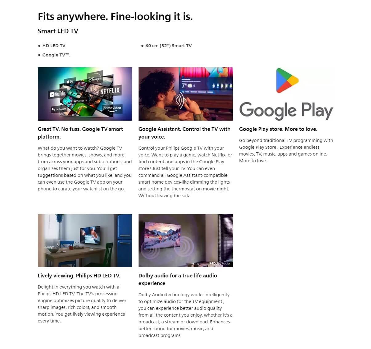 Philips 32" / 43" HD Smart LED GOOGLE TV Televisyen 6500 Series ...